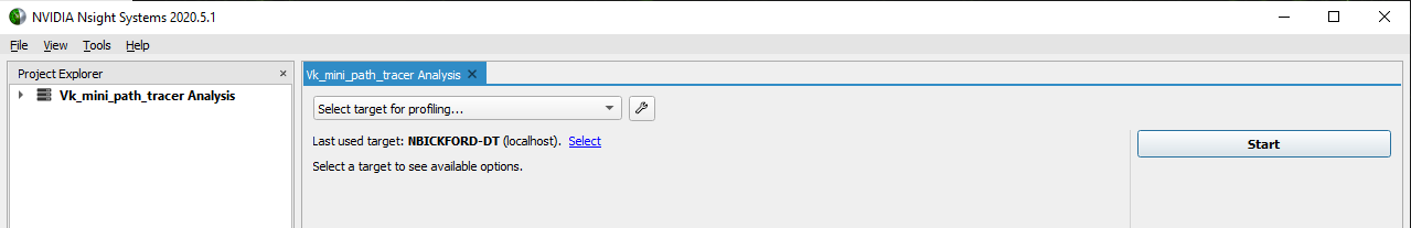 The main Nsight Systems window.